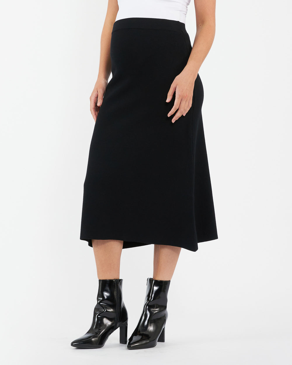 A-Line Knit Skirt - Black