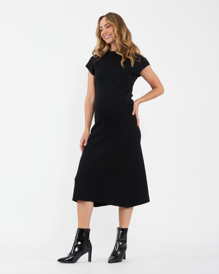 A-Line Knit Skirt - Black