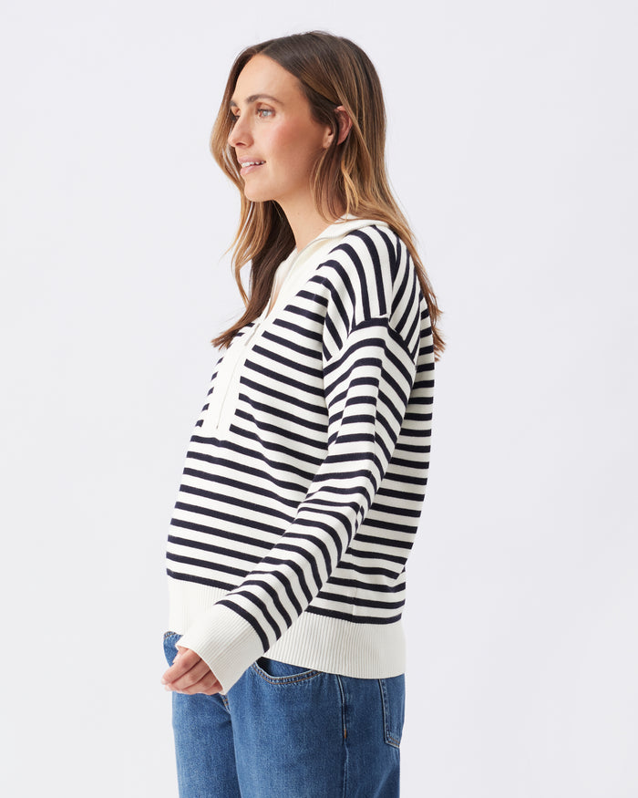 Fable Nursing Knit - White / Midnight