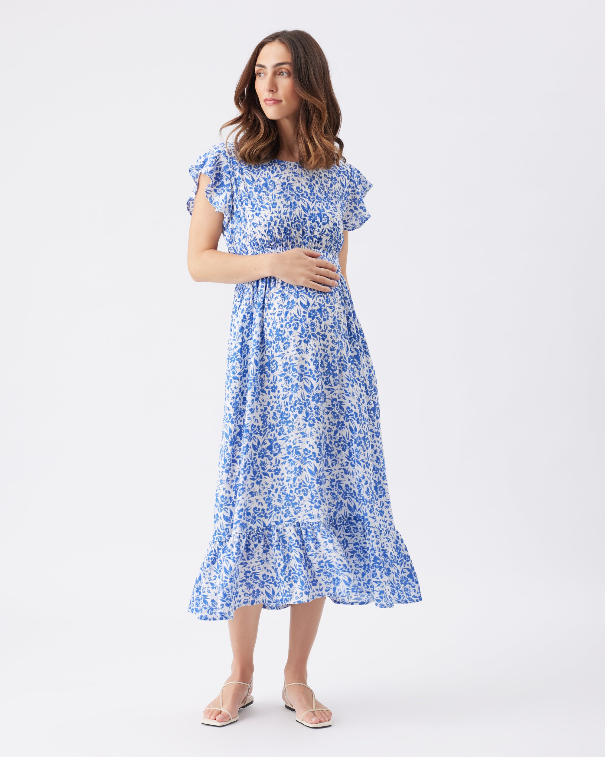 Pippa Cut Out Dress - Royal / White