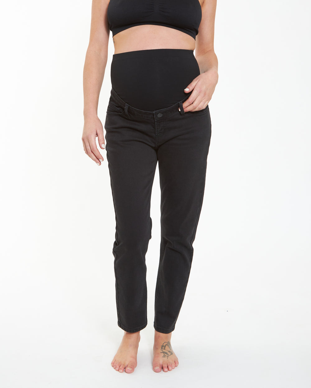 Hunter Over Bump Crop Jean - Black