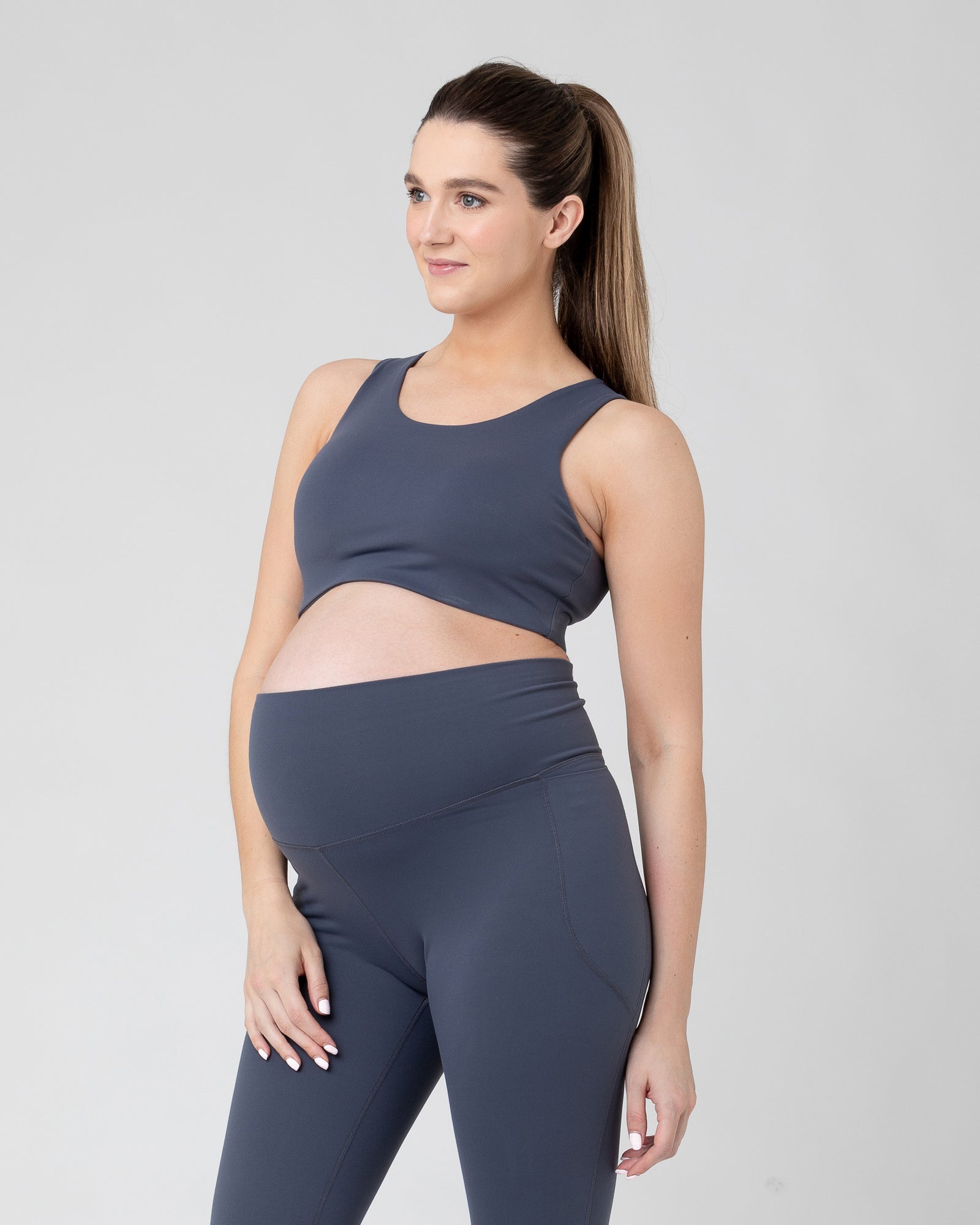 Tempo Crop Top - Blue Steel