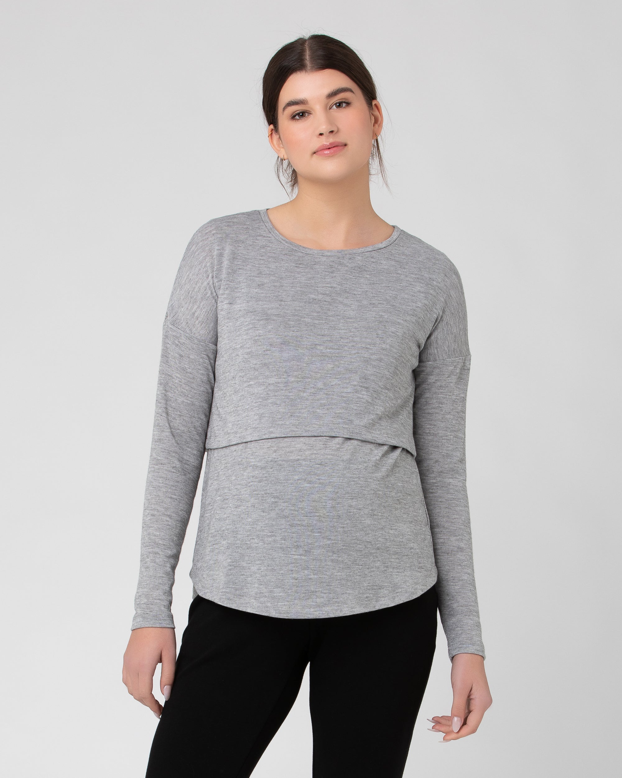 Nora Lift Up Nursing Top - Silver Marle