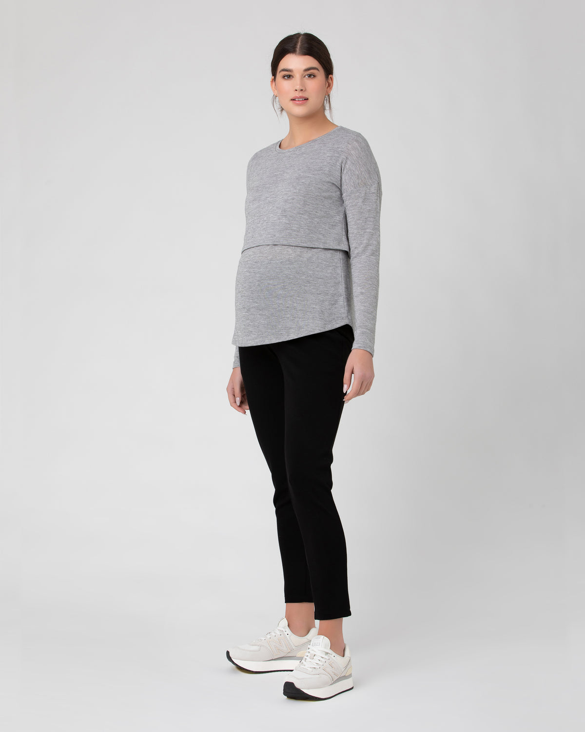 Nora Lift Up Nursing Top - Silver Marle