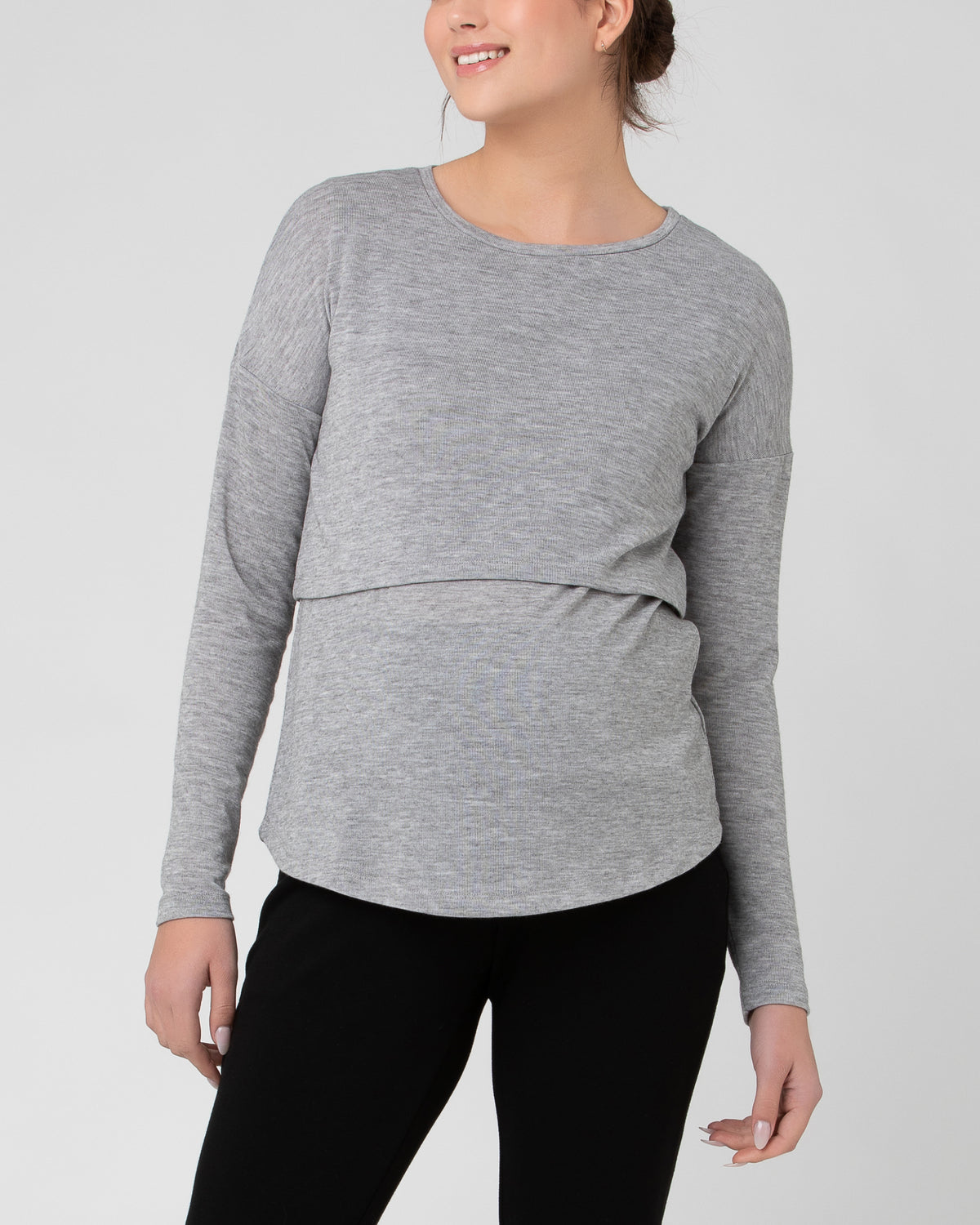 Nora Lift Up Nursing Top - Silver Marle